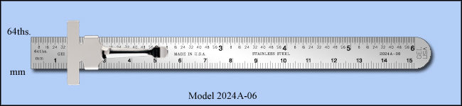 Stainless Steel 6" Pocket Ruler With Clip, Inch & Metric 1/64", mm ...